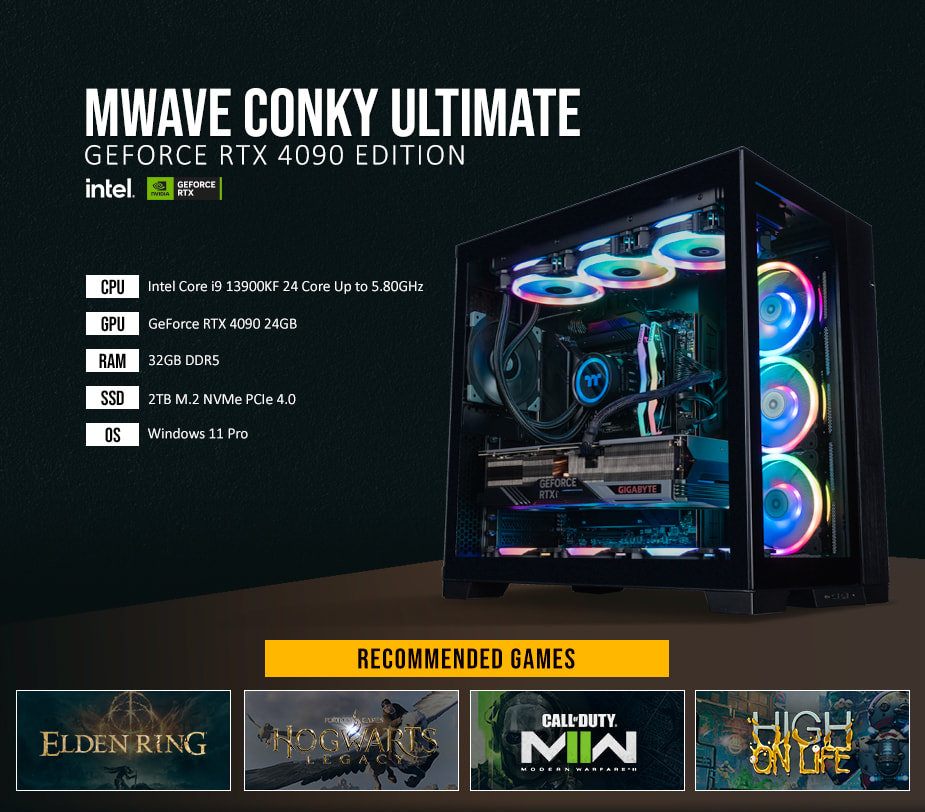 Mwave Conky Ultimate Gaming PC - Intel Core i9 & GeForce RTX 4090 - ConkyULTv3-R2G | Mwave